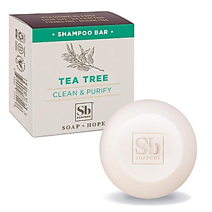 Soapbox Tea Tree Shampoo Bar for Dry Scalp | Natural, Eco Friendly, Vegan | Color Safe, free of Sulfates, Parabens, Silicones, Cruelty Free, 3.1oz (Pack of 1)