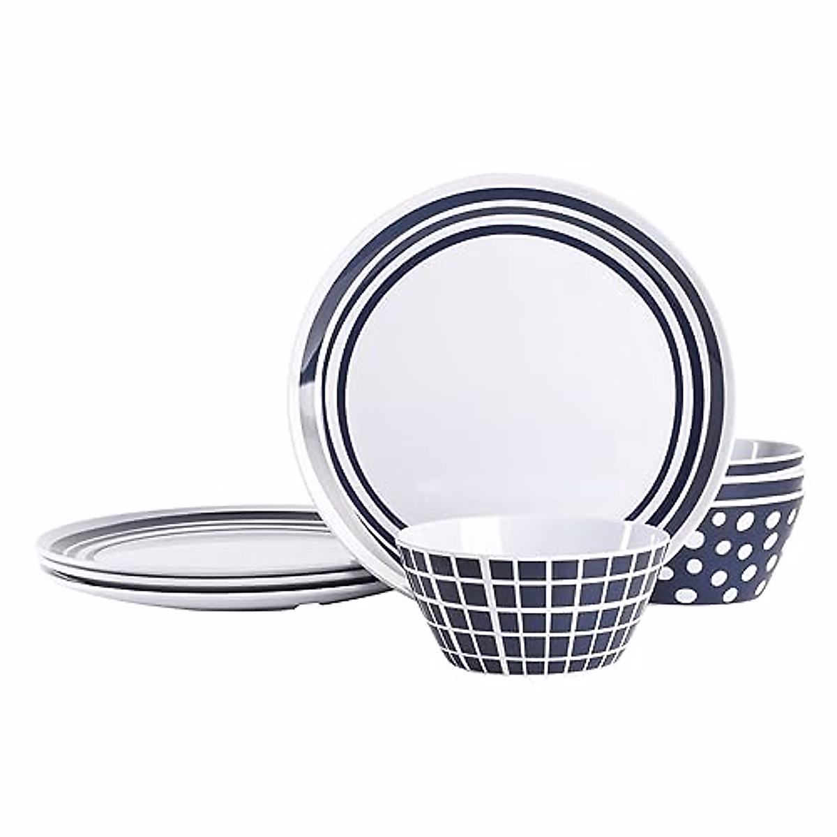 MBBJM Home 8-Piece Dinnerware Set Vintage Ceramic Cutlery Set with Dipping Saucer and Bowl Dinner Plate Dessert Plate Set