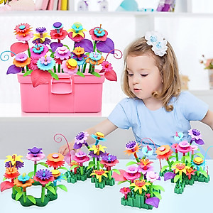 Soinsfac Flower Garden Building Toys, Updated 166pcs Educational Toys for 3-6 Year Old Toddler Toys for Girls Boys Gifts, Kids Gardening Set Learning Game Toys Activity Stem Toys Gifts for Birthday
