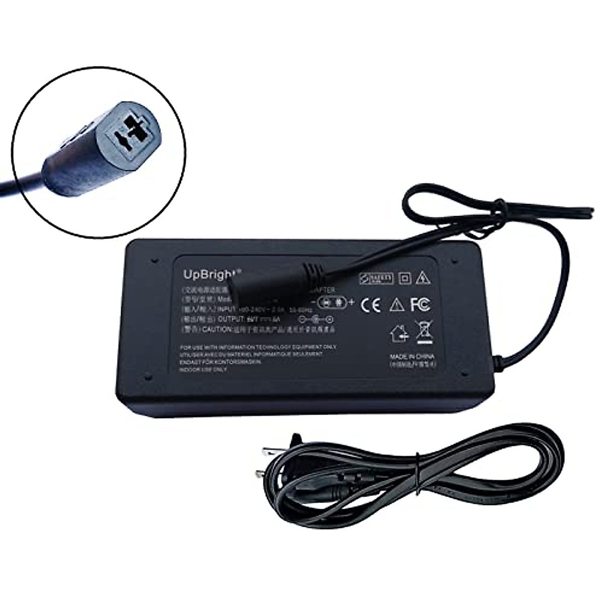 UpBright 2-Prong 29V 2A AC/DC Adapter Compatible with HWX ZBHWX-A290020-B ZB-H290020A-C ZBHWX-A2900020-B ShenZhen Heweixing ZBHWX-A290020B for Three 5311 Electric Recliner Motor System Power Supply