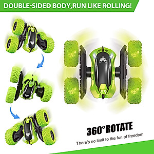 Bottleboom Remote Control Car,4WD Double Sided 360° Rotating RC Car with Headlights, Stunt Car Toy, Kid's Toy Gift Cars for 6 7 8 9 10 11 12 Years Old Boys