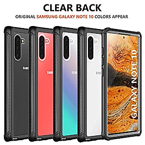 Nineasy Samsung Galaxy Note 10 Case, 360° Full Body Protective Built in Screen Protector Support Wireless Charging,Heavy Duty Dropproof Case for Samsung Note 10 6.3inch (Black/Clear)