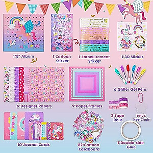 DIY Journal Kit for Girls, Personalized Diary & Scrapbook Stuff for Teens Girls, Decorate Your Planner/Organizer, Journaling Arts Craft Kit Birthday Gifts Ideas for Girls Ages 6-15 Years Old