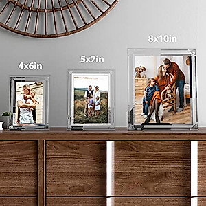 HORLIMER 4x6 Picture Frame Set of 2, Glass Photo Frame 4 by 6 for Tabletop, Horizontally or Vertically