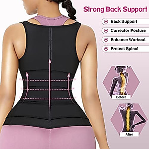 FeelinGirl Waist Trainer for Women Plus Size Workout Waist Training Vest with Straps Adjustable Gym Corset Waist Trimmer
