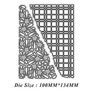 Mvchifay Cutting Dies for Card Making Metal Die-Cuts Scrapbooking Tool Hollow Frame DIY Craft Punch Template Embossing for Paper Album Decor (Cube and Flower-10x13.4cm)