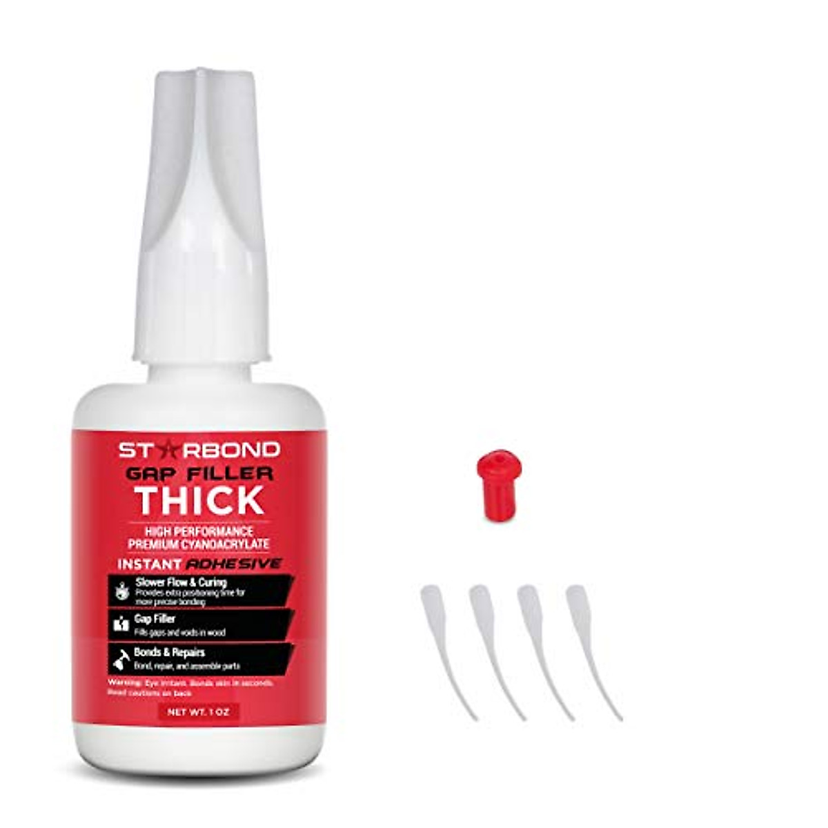 Premium Grade Cyanoacrylate (CA) Super Glue by STARBOND"Gap Filler" Thick 2000 CPS Viscosity Adhesive for Carpentry, Woodworking, Hobby Models, Archery Fletching (Thick, 1 Ounce)