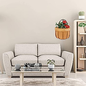 Amosfun Flower Girl Baskets 2pcs Wall Hanging Storage Baskets Japanese- Style Woodchip Flower Basket Planter Pot Sundries Organizer Container for Home Living Room Outdoor Picnic Kids Storage Basket