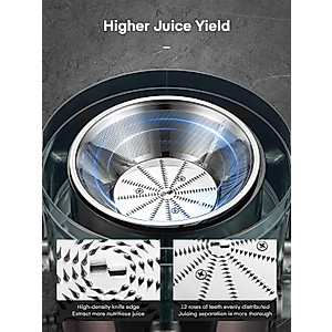 FOHERE Juicer Machines,1200W Max Power Centrifugal Juicer Extractor with 3-inch Wide feed chute & Anti-Drip for Fruit and Vegetable, 2-Speed Setting, Easy to Clean with Brush, Stainless Steel, 800W