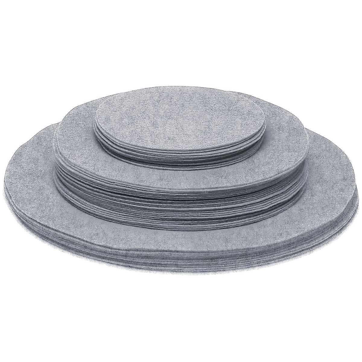 Felt Plate China Storage Dividers Protectors Grey Large Thick and Premium Soft (Round, Grey)
