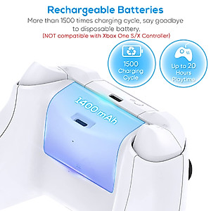 YUANHOT Vertical Cooling Stand Compatible with Xbox Series X, Charging Station Dock with 1400mAh Rechargeable Battery Pack and Dual Controller Charger Ports (NOT Compatible with Xbox One X/S), White