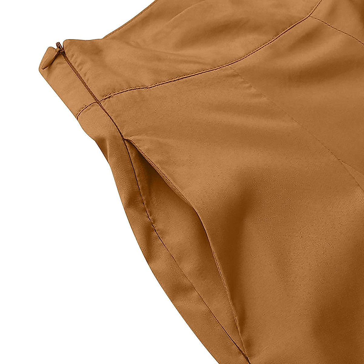 DOLKFU Flowy Pants Women High Waist Casual Pants Lightweight Straight Wide Leg Pants Trendy Comfortable Loose Trousers Brown 5XL