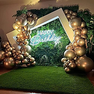 Gold Metallic Chrome Latex Balloon Arch Kit, 100PCS 18In 12In 10In 5In Arch Garland For Baby Shower Engagement, Wedding, Birthday Party, Gold Theme Anniversary Celebration Decoration With 33FT Ribbon