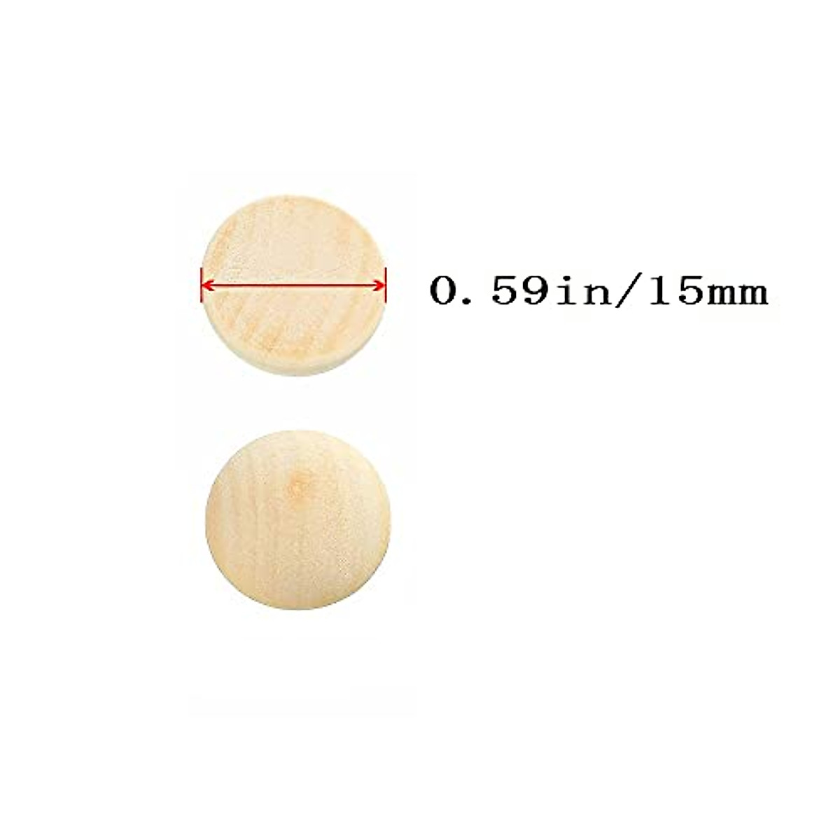 100pcs Half Wood Balls Unfinished Natural Mini Half Ball Split Wood Balls for DIY Projects, Kids Arts and Craft Supplies (15mm)