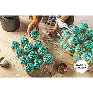 Royalux Cupcake Containers Plastic Disposable [12 Cavity x 24 Pack] - BPA Free Cupcake Boxes 12 - USA Made Cupcake Holder - High Dome Cupcake Container - Cupcake Holders Disposable Cupcake Carrier