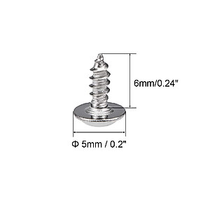 uxcell 2x6mm Self Tapping Screws Phillips Pan Head with Washer Screw 304 Stainless Steel Fasteners Bolts 50Pcs