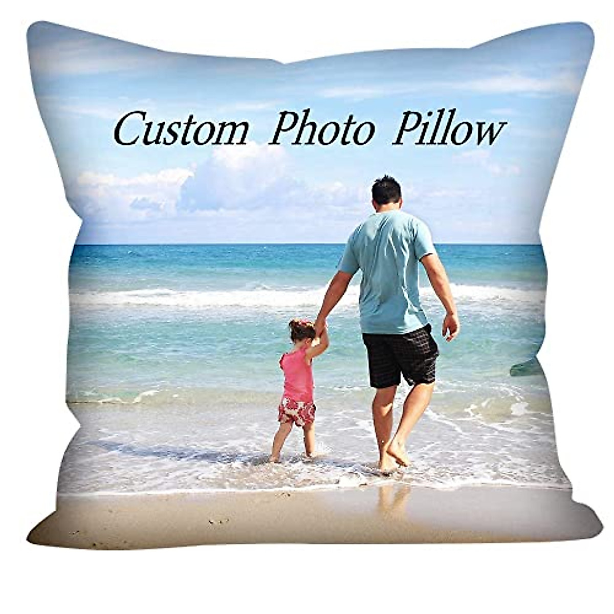Custom Pillow, Personalized Photo Pillows, 16 x 16 ”(Including Pillow Insertion)Design Throw Pillow with Photo Text, Customize Pet Pillow, Personalized Memorial Gift for Birthday, Christmas