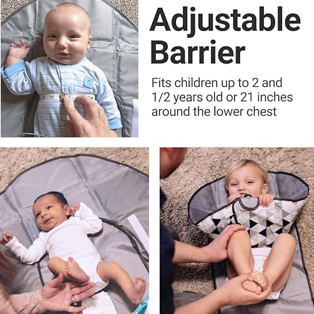 SnoofyBee - Portable Baby Changing Station: Compact, Clean-Hands Design with Dual Storage Pockets - Waterproof & Stylish (Heathered Grey)