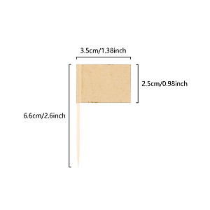 100 Pieces Blank Toothpick Flags Cheese Markers Food Labels for Party Buffet Cheese Labels for Charcuterie Board Cocktail Picks for Appetizers (Kraft)