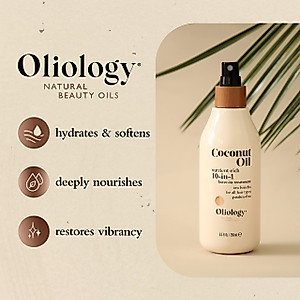 Oliology Coconut Oil 10-in-1 Multipurpose Spray - Leave in Treatment for All Hair Types | Detangles, Controls Frizz, Hydrates & Moisturizes | Made in USA, Cruelty Free & Paraben Free (8.5 oz)