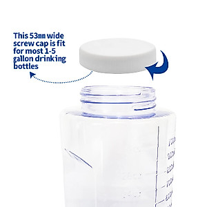 Bonsicoky 6Pcs 53mm Water Bottle Caps, Water Jug Caps Screw Top for 3 or 5 Gallon Jugs