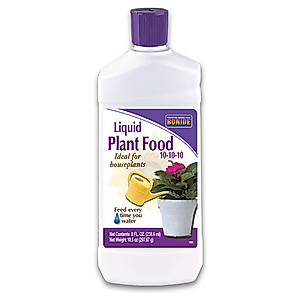 Bonide Houseplant Liquid Plant Food 10-10-10, 8 oz Concentrated Fertilizer for Indoors, Use Every Time You Water