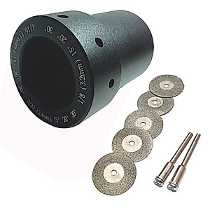 KAYBOBEZK Tungsten Sharpener Grinder Head TIG Welding Rotary Tool, Aluminum TIG Sharpener Welding Tungsten Grinder Head Tool,with Slot Tungsten Sharpener Multi-Angle, 5pc Diamond Wheels 25mm