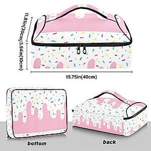 Kcldeci Insulated Thermal Food Carrier Insulated Casserole Carrier for Hot or Cold Food,Ice Cream Melted Insulated Tote Bag for Potluck Cookouts Parties Picnic,Lasagna Lugger