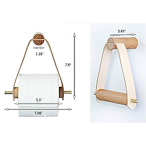 Funerom Wooden Vintage Design Toilet Paper Roll Holder - Wall Mounted Toilet Tissue Holder - with Screws