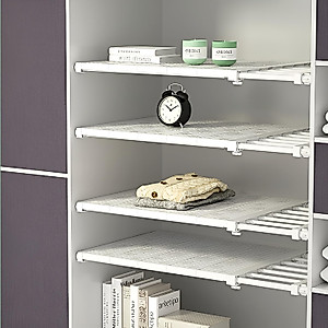 HabiWell Adjustable Closet Organizer Storage Shelf for Cabinet Kitchen Rack Space Saving Wardrobe Closet Shelves Cabinet Holders (Width 11.8 inch, Length 21-35.4 inch)