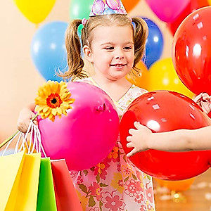 Tomnk 32pcs Party Favor Bags 8 Colors Goodie Bags Rainbow Paper Gift Bags Bulk with Handles for Birthday Party, Candy ,Small Gift and Bridal Shower