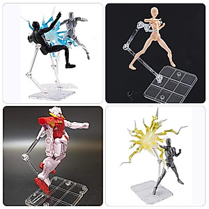 XINMEIWEN 10Pcs Action Figure Stand Kits Flexible Action Base Holder for Gundam Action Figures DIY Model Kits (White)