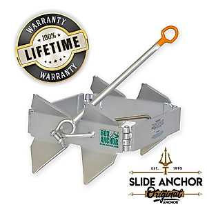 Slide Anchor The Original Box Anchor Large Box Anchor 25lbs/ Hot Dip Galvanized/Boats to 35ft/ Storage Bag Included