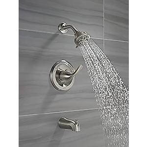 Delta Faucet Classic 13 Series Single-Function Tub and Shower Trim Kit with Single-Spray Touch-Clean Shower Head, Stainless T13220-SS (Valve Not Included)
