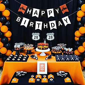Motorcycle Birthday Banner - Harley Inspired Birthday Banner, Harley Party Decor, Motorcycle Party Decor