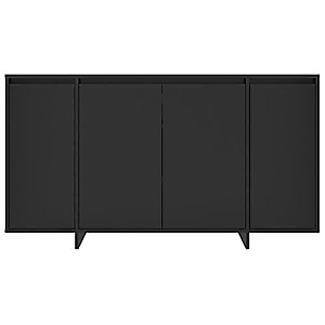 MNISDFL Buffet Cabinet Sideboard Coffee bar Cabinet Sideboard Black 53.1"x16.1"x29.5" Engineered Wood for Living Room, Office, Kitchen and Small Spaces