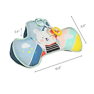 Baby Steps Tummy Time Soft Developmental Pillow for Babies 0-6 Months,Newborns and Infants Fun Play Time On Tummy, Ergonomic Design,Comfortable Tummy Time,with Detachable Ring Toys