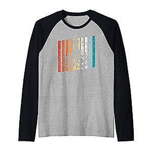 Retro Octopus Cephalopod Distressed Ocean Animal Gift Raglan Baseball Tee