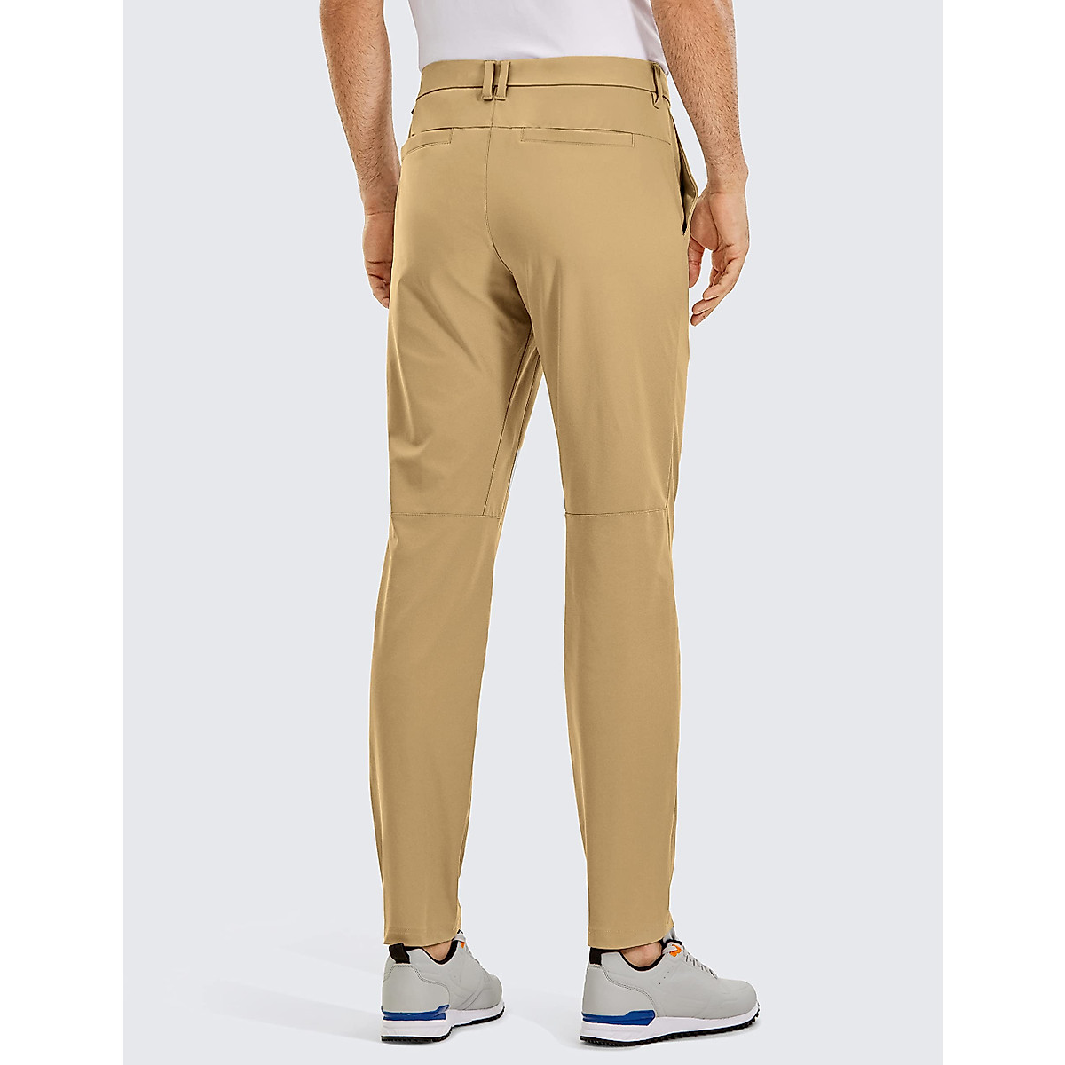 CRZ YOGA Men's All Day Comfy Golf Pants - 32" Quick Dry Lightweight Work Casual Trousers with Pockets Khaki Sand 32W x 32L