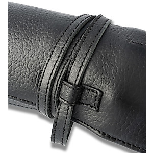 Leather Knife Roll Bag for Chef`s - Premium Knife Roll Case made of Genuine Water-Buffalo Leather – knives storage Bosse (black)