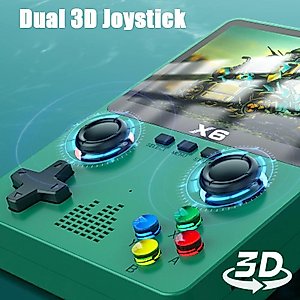 Heavenbird Handheld Game Console, Portable Retro Video Game Console with a 32G TF Card Pre-Loaded 8000+ Games,Dual 3D Joystick,11 Emulators, Rechargeable Battery Support RCA Cable TV Output