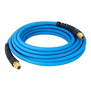 1/4 in x 25 ft Rubber Air Hose with Universial Connector, Lightweight, Kink Resistant, Flexible, All-Weather Air Tool Hoses 300 PSI Air Compressor Hose for Roofing and Furniture Jobs