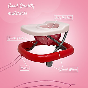 Baby Doll Set with 12 Inch Soft Baby & Foldable Small Baby Doll Walker, Soft Baby Doll Accessories Set, Baby Doll Toys, Baby Doll with Accessories, Learn to Walk Baby Dolls for Toddlers 3+