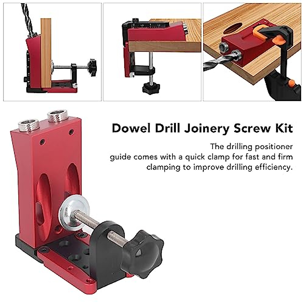 Pocket Hole Jig Kit Woodwork Guides Joint Angle Tool Carpentry Locator Fit 3/8inch Plug