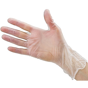 Care Plus Disposable Vinyl Gloves Large Size | Heavy Duty | Non Sterile | Powder Free | Latex Free Rubber | 100 Count Box |food Safe