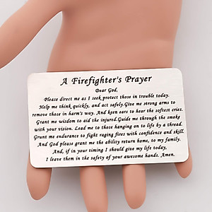 WSNANG Firefighter's Prayer Metal Wallet Insert Card Military Jewelry Gifts for Firefighter Hero Fireman Graduation Gift (Firefighter's Prayer WC)