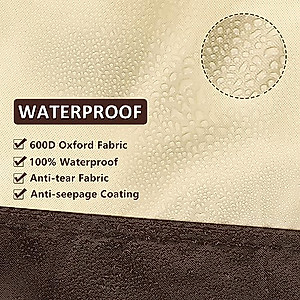 Wanocean Chaise Lounge Cover Outdoor Waterproof, Lounge Chair Cover for Patio Furniture Heavy Duty, UV & Fade Resistant, All Weather Protection