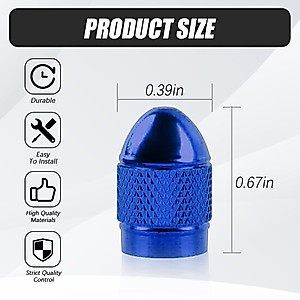 deemars 10PCS Tire Valve Stem Caps, Air Caps Cover, Aluminum Alloy Wheel Valve Stem Covers with Rubber Ring, Car Accessories Bullet Style Tire Valve Caps Universal for Cars, Trucks, Motorcycles