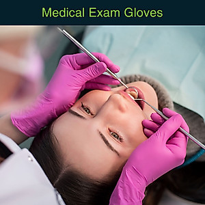 Fuchsia Hot Pink Nitrile Disposable Gloves - 50 Count - 3 Mil Nitrile Gloves Small - Powder and Latex Free Rubber Gloves - Surgical Medical Exam Gloves - Food Safe Cooking Gloves