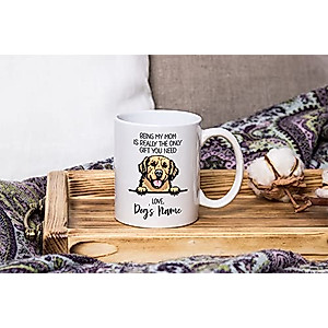 Personalized Golden Retriever Coffee Mug, Custom Dog Name, Customized Gifts For Dog Mom, Mother's Day, Gifts For Dog Lovers, Being My Mom is the Only Gift You Need